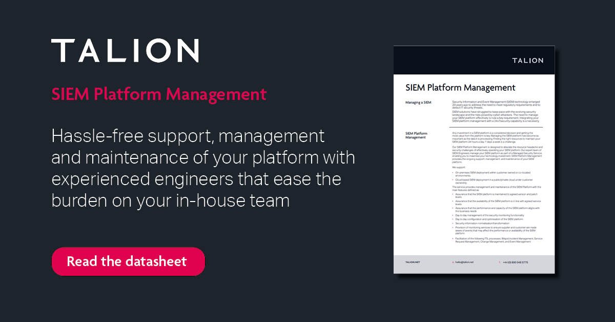SIEM Platform Management Datasheet